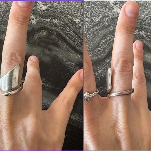 925 Sterling Silver Ring, Silver Wrap Ring, Chunky Ring, Minimalist Ring, Trendy Ring ...