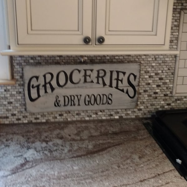 Groceries & Dry Goods Distressed Sign, Hand Made, Hand Painted Pallet ...