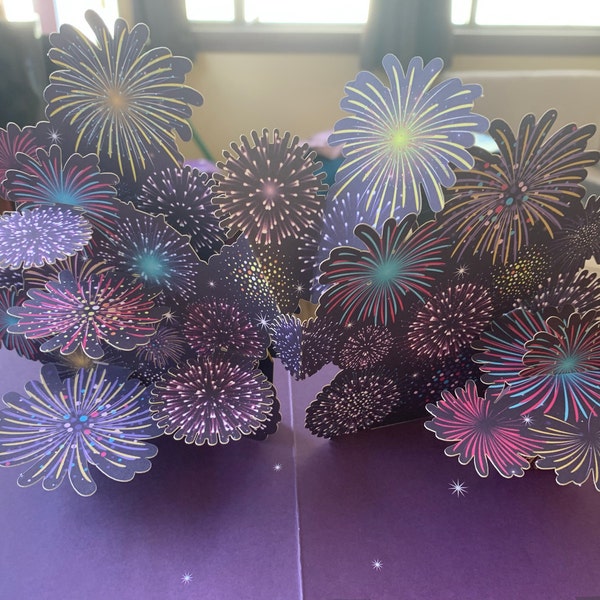 Liif Firework Pop UP Christmas Card, Happy New Year Card, Firework Card ...