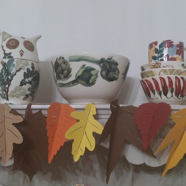 Autumn Leaves Garland Paper Leaf Bunting in Autumnal Colours. Eco ...
