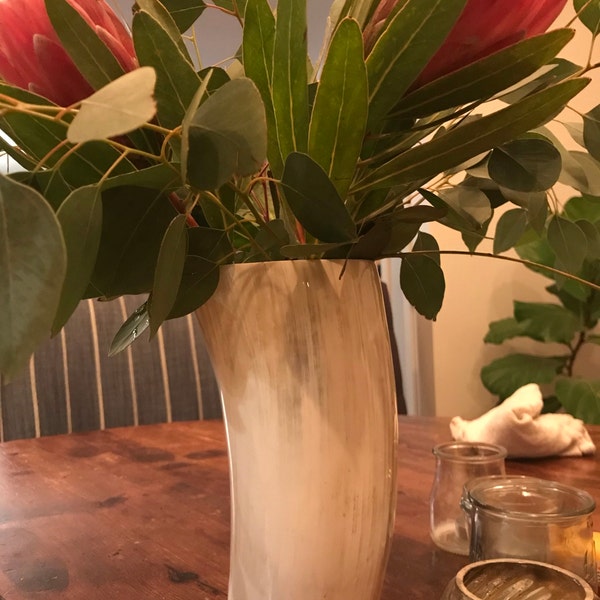 Genuine Buffalo Horn Flower Vase, Horn Decor, Home Decor , Horn Vase ...