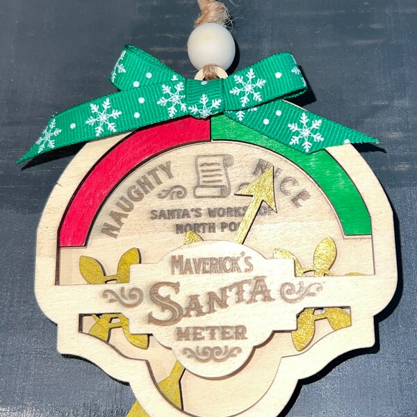 SANTA METER Ornament Customizable SVG - Laser Cut Files for Glowforge ...
