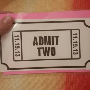 Admit One ticket Decal Perfect for Making Ticket Memory Shadow Boxes - Etsy