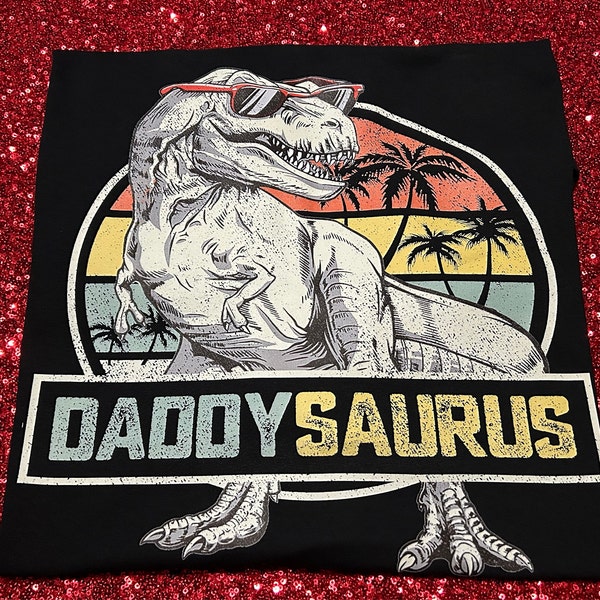 Daddysaurus T Rex Funny Vintage Dinosaur Daddy Saurus Father's Day Trex ...
