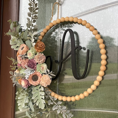 Decorative Wooden Initial Letter Wall Art Custom Bedroom or Wedding ...