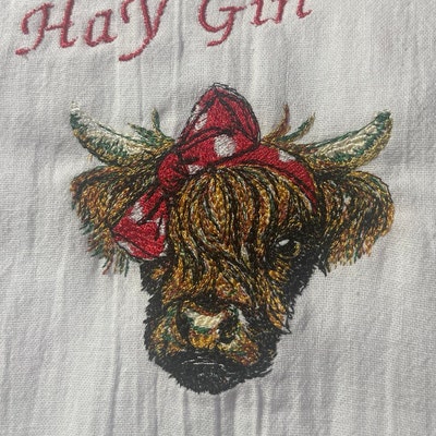 Super Realistic Scottish Highland Cow. Two Designs. Machine Embroidery ...