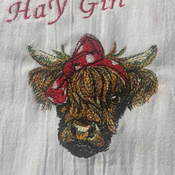 Super Realistic Scottish Highland Cow. Two Designs. Machine Embroidery ...