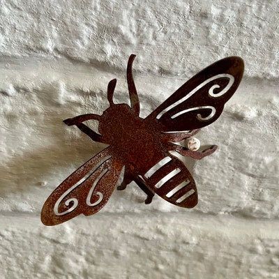 Rusty Metal Honey Bee Rusty Insect Pagan Garden Gift Rusty Bee Bee Gift ...
