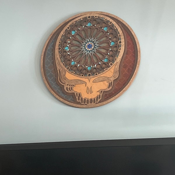 Laser Cut Grateful Dead Mandala, Layered Wood Wall Art - Etsy
