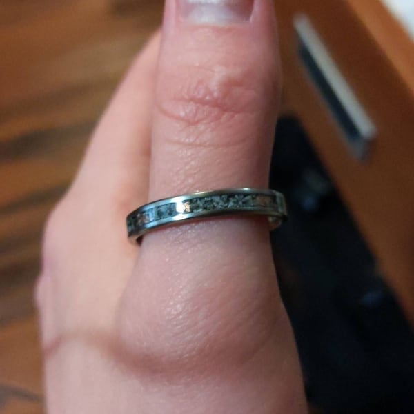 Michigan Yooper Glow Stone and Keweenaw Copper - Titanium Band - Etsy