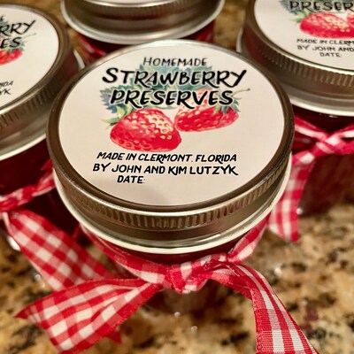 Custom Strawberry Jam Labels, Printed Strawberry Jam Stickers ...