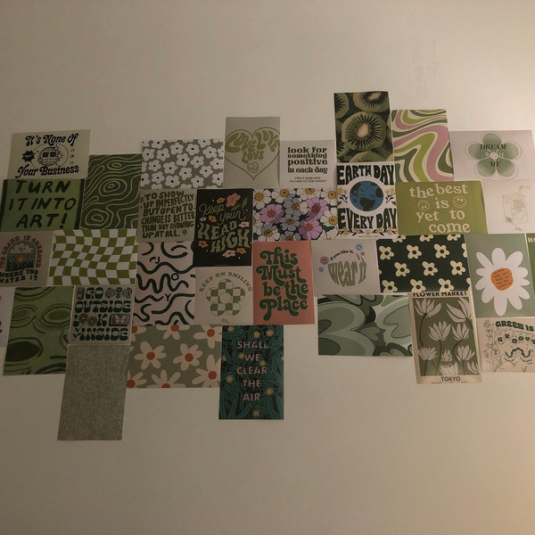 Green Wall Collage 40 Physical Prints Etsy