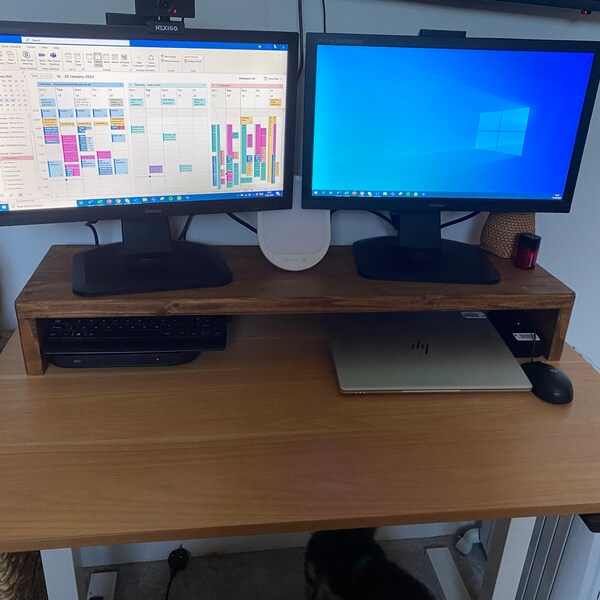 Rowlands Rustic Hand Built Monitor Shelf Stand - Etsy UK