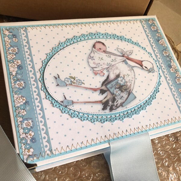 First Year Baby Boy Scrapbook Album Premade Baby Book Newborn Grandson ...