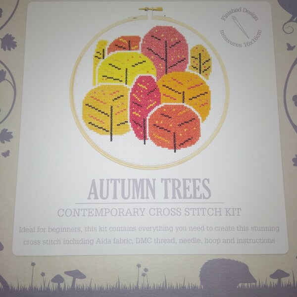 Autumn Trees Cross Stitch Kit Cross Stitch for Beginners Botanical ...