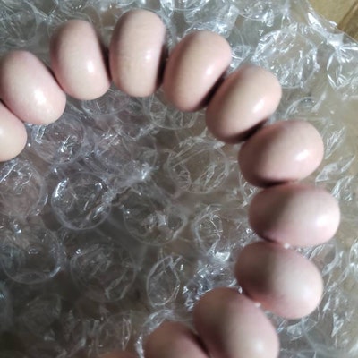 Pink Abacus Wood Beads: Natural Organic Rondelle Dyed Wooden Round Disk ...