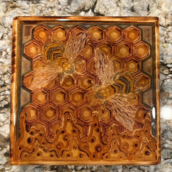 Handmade Wood Trivet, Honey Bee Decor, Wildlife Theme, Rustic Woods ...