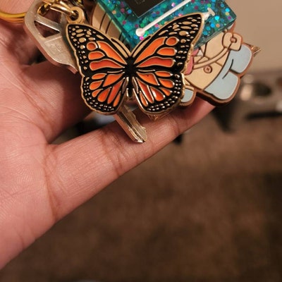 Monarch Butterfly Keychain, Butterfly Keyring, Metal Butterfly Keychain ...