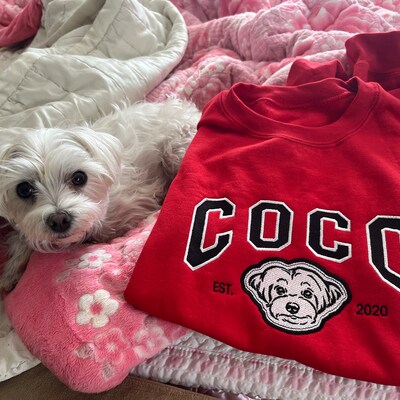 Varsity Custom Embroidered Dog Sweatshirt Custom Dog Sweater Embroider ...