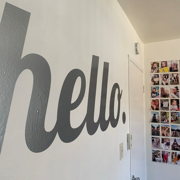 Hello Vinyl Sticker - Welcome Front Wall Text Art Decal - Door Decor ...