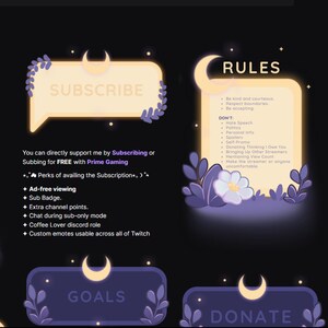 Lunar Night Twitch Panels Glowing Eclipse Stream Info Panels Canva ...