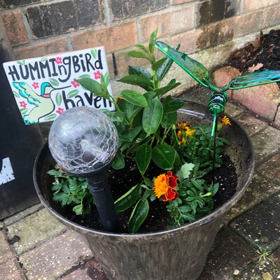 Hummingbird Haven Sign, Hummingbird Wooden Sign, Flower Garden Sign ...