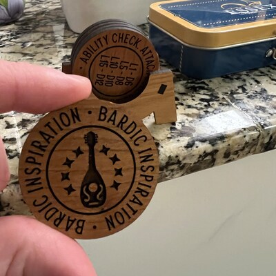 D&D Bardic Inspiration Token Set 5 With Holder Dungeons and Dragons - Etsy