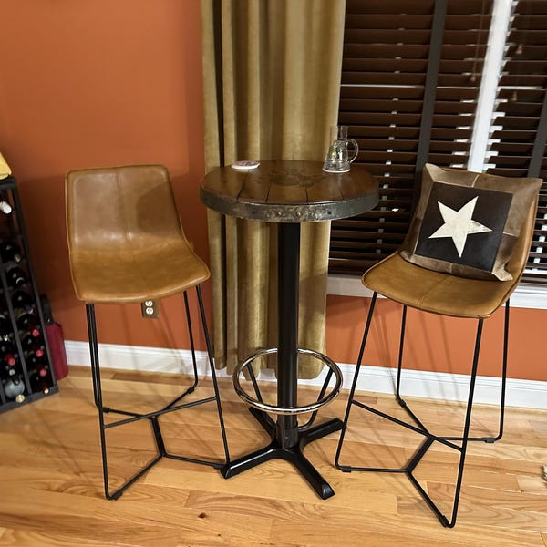Pub Table 42" Tall With Footrest - Laser Engraved - Etsy