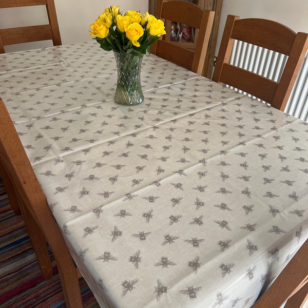 Bumble Bees Linen Oilcloth Tablecloth Cotton Cloth With PVC Coating ...