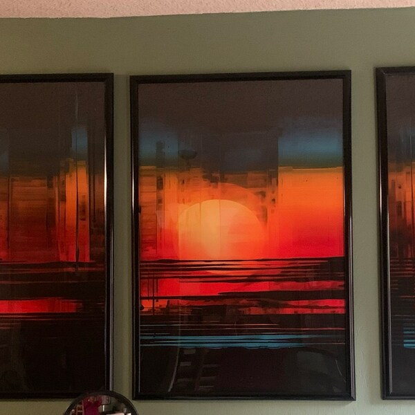 Set of 3 City Skyline Wall Art 3 Piece Cityscape Digital Photography ...