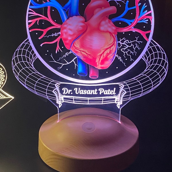Cardiologist Gift 3D Led Lamp, Heart Specialist Doctor Gift ...