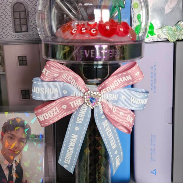 SEVENTEEN SVT Caratbong Ribbon Bow Keychain Pendant Light Stick Lanyard ...