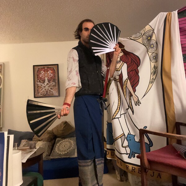 Leather and Steel Large Fighting War Fan (CUS120) - Etsy