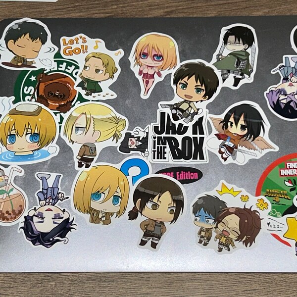 Cute Attack on Titan Stickers, Anime, Titan, Waterproof Stickers ...
