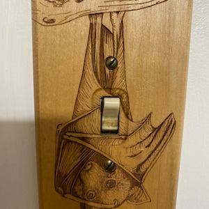 Bat Light Switch Cover Single Wood Lightswitch Cover Plate - Etsy
