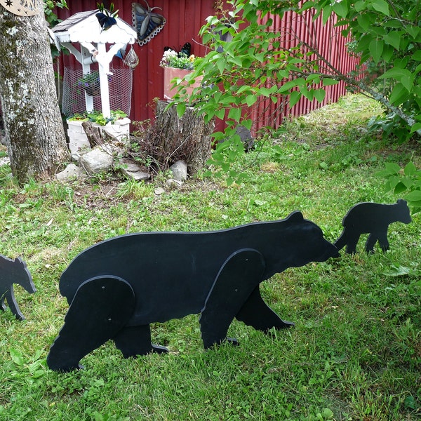 All-weather Black Bear and Cubs Display - Etsy