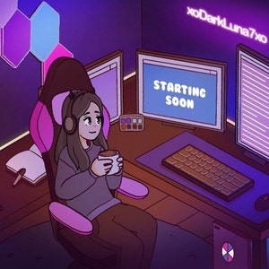 Animated Twitch Overlay With Custom Character Stream Screen / Cute ...