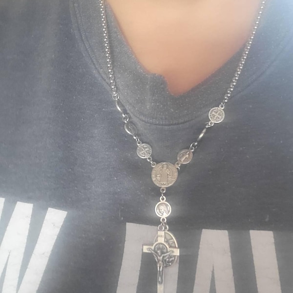 Catholic Necklace St Benedict Medals Guardian Angel St Michael Virgin ...