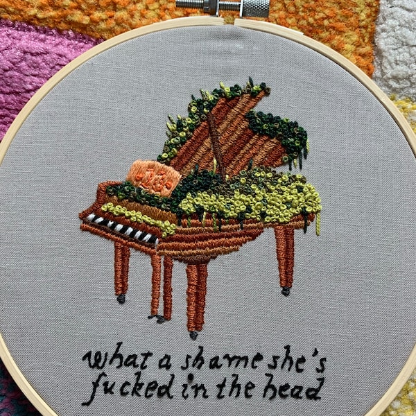 Mossy Piano Music Inspired Embroidery PDF Pattern - Etsy