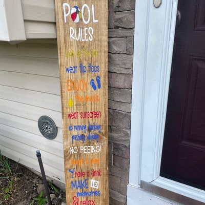 Pool Rules, Porch Sign, Vertical Svg, Vertical Sign, Summer, Pool Days ...