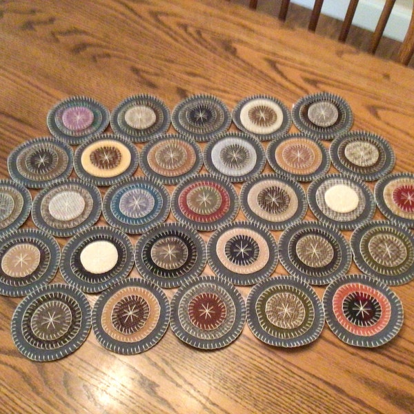 Modern Farmhouse Penny Runner, PRINTED PATTERN (wool Applique, Penny ...