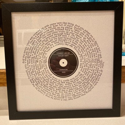 Vinyl Record Song Lyrics Wall Art, Custom Gift for Best Friend, Song ...