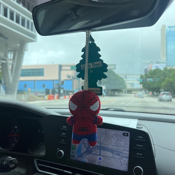 Crocheted Spider-man and Superhero Hanging for Car Mirrors - Etsy
