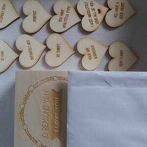 10 Reasons Why I Love You Wooden Box and Hearts Personalised Mother's ...