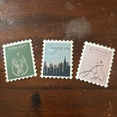 SJM Cities Stamp Sticker Pack VINYL STICKER Velaris City of Starlight ...