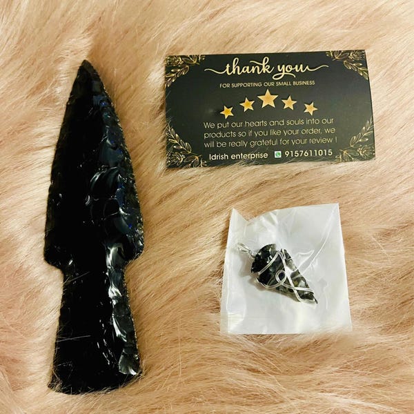 Natural Obsidian Arrow Obsidian Arrowhead Handmade Arrow Hand Knapped ...