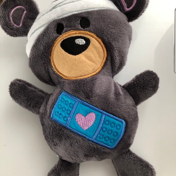 Booboo Bandaid Bear Stuffie ITH Embroidery Machine Pattern - Etsy