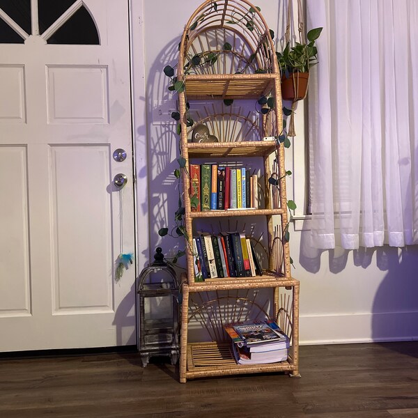 Arched Wicker Shelf, Arched Rattan Shelf, Wicker Furniture, Wicker ...