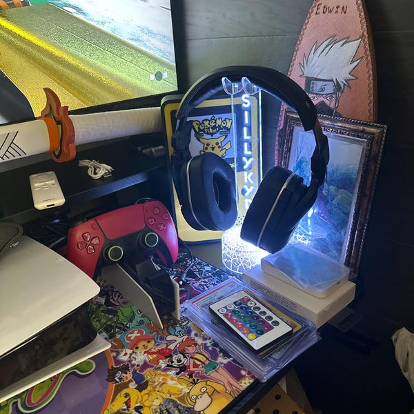 Personalized Led Headphone Stand, Streamer Headset Holder Stand ...