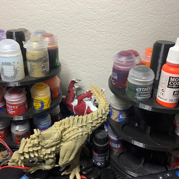 3-tier Spinning Paint Rack, Compatible With Citadel Paints, 3D Printed ...